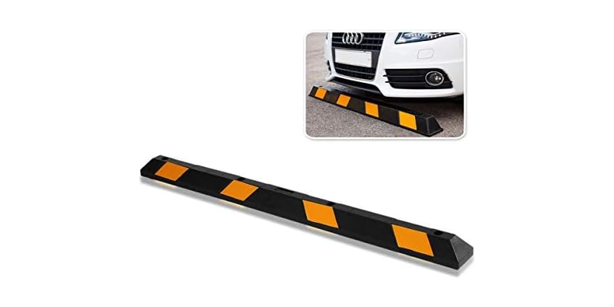 Zone Tech TS0008 Heavy Duty Rubber Parking Curb – 72” Blac