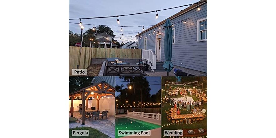 Brightown Solar String Lights Outdoor 34FT