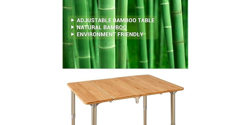 ATEPA Small Bamboo Folding Table