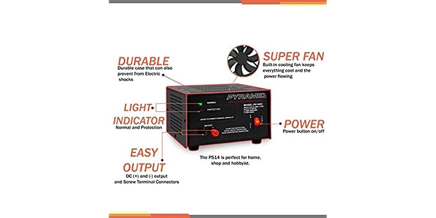 Pyramid Universal Compact 12 Amp Bench Power Supply