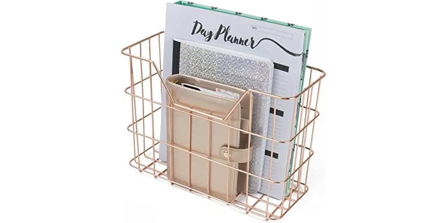 Wire Metal 5 in 1 Desk Organizer Set White