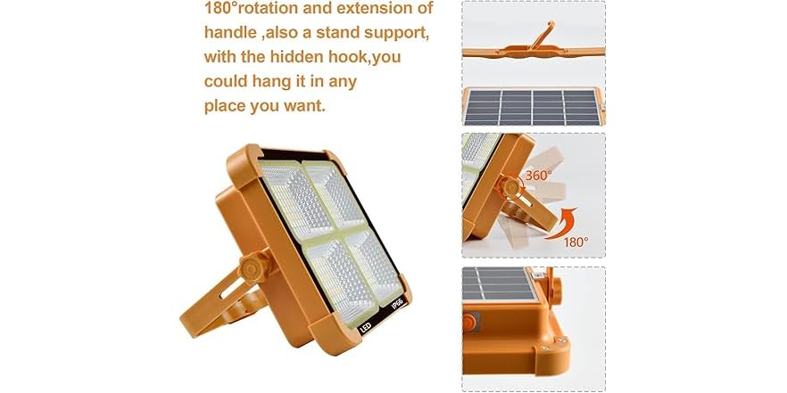Hakol Portable LED Work Solar Light 100W 1650mAh