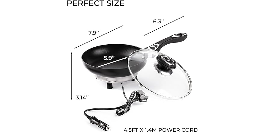 Zone Tech CT0006 12V Stainless Steel Frying Pan