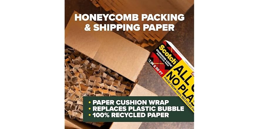 Scotch Cushion Lock Protective Wrap, 12 in x 50 ft