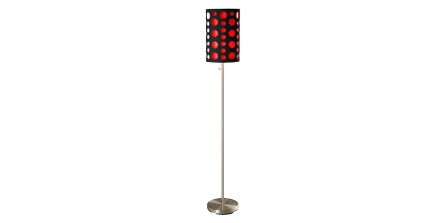 66" Black-Red Floor Lamp