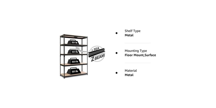 HOMEDANT Z-BEAM Heavy Duty Shelving Unit
