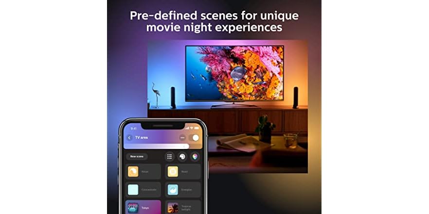 Philips Hue Smart LED Bar Light, 2-pack