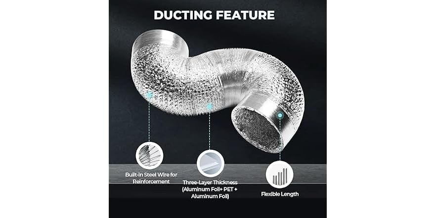 Simple Deluxe 12 Inch 25 Feet Ducting