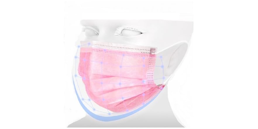 Pink Disposable 3-Ply Face Masks