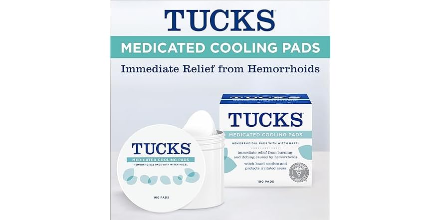 TUCKS Medicated Cooling Pads, 100 Count