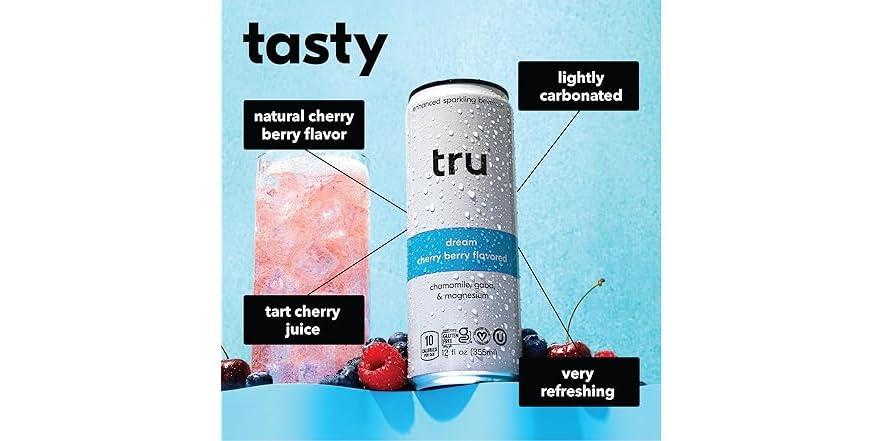 Tru Dream Seltzer, Cherry Berry 12 Pack