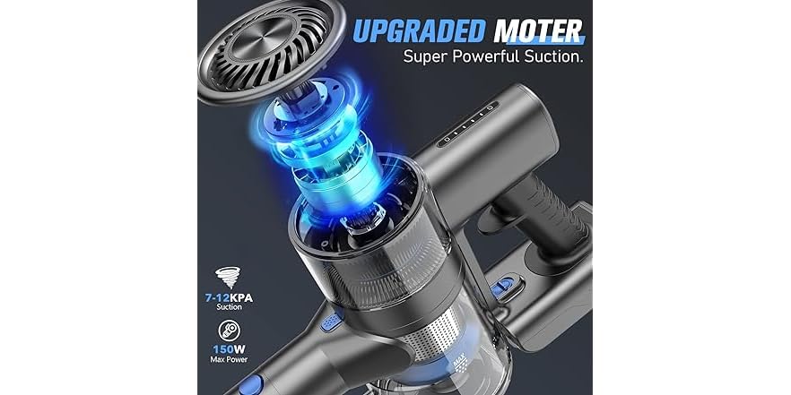 Cordless Vacuum Cleaner with 80000 RPM High-Speed Brushless Motor ...