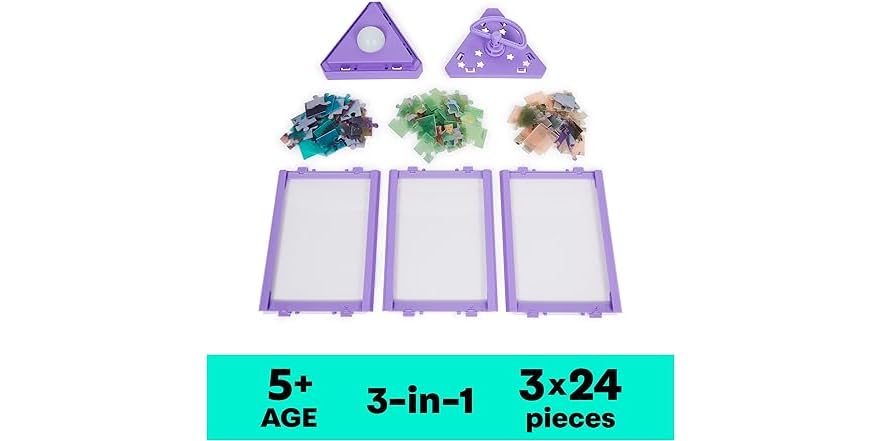 Disney Wish Puzzle Lantern, 3 24-Piece Puzzles