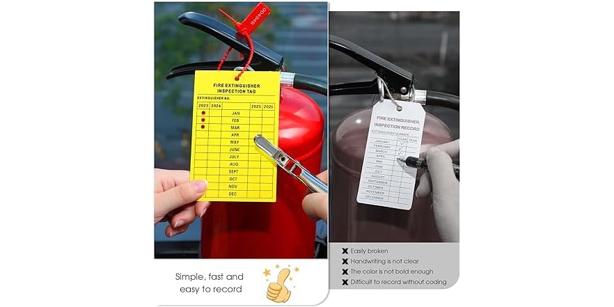Fire Extinguisher Inspection Tags Set