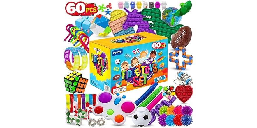 TOMTY (60 Piece) Fidget Toy Set