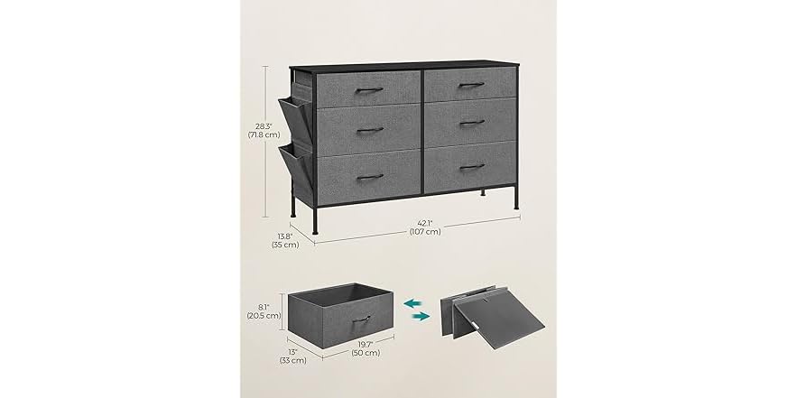 SONGMICS 6 Dresser for Bedroom