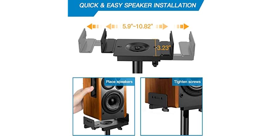 Universal Speaker Stands Height Adjustable Extend