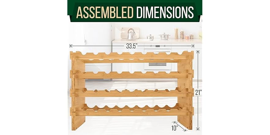 SereneLife 36 Bottle Stackable Wine Rack