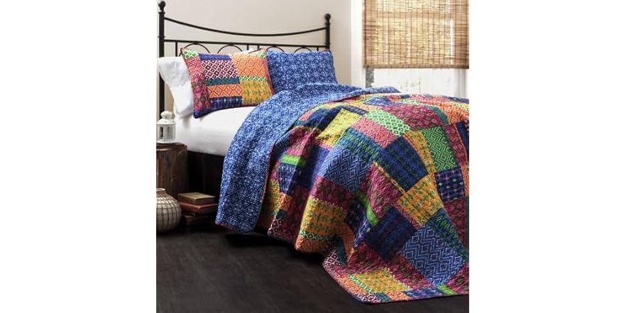 Lush Decor Misha Cotton Quilt Set Queen