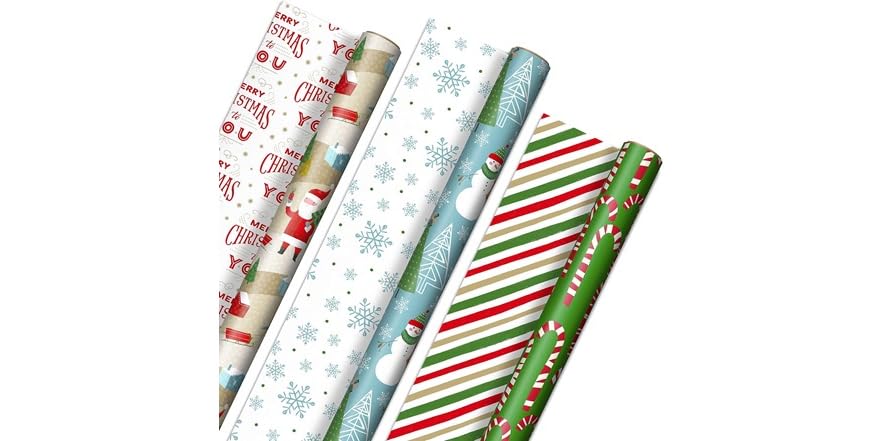 Hallmark 3-Roll Christmas Wrapping Paper