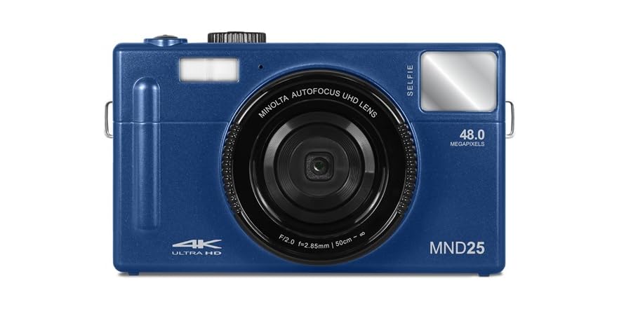 (NEW) Minolta MND25 48 MP Autofocus / 4K Ultra HD Camera w/Selfie Mirror