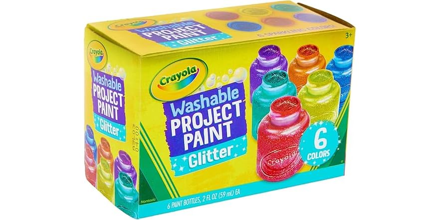 Crayola Washable Glitter Paint 6 Count