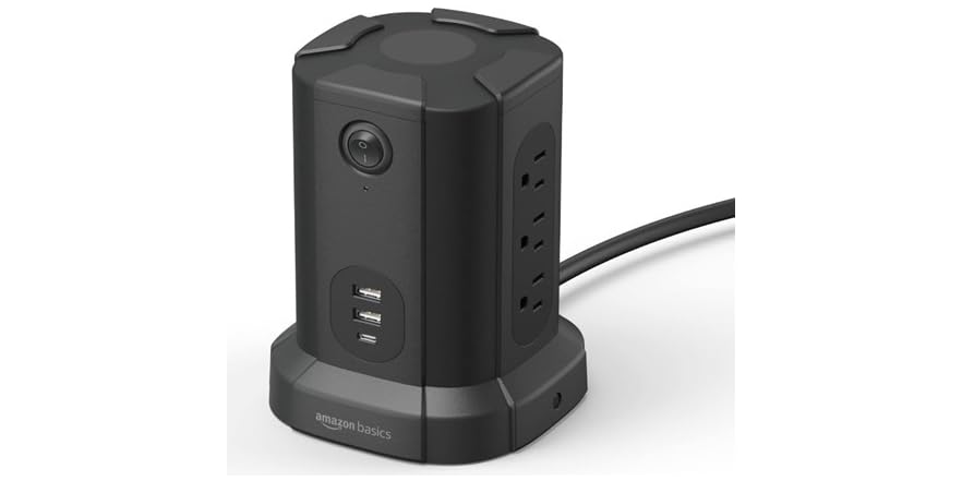 AmazonBasics 9-Outlet 6ft Power Tower Surge Protector