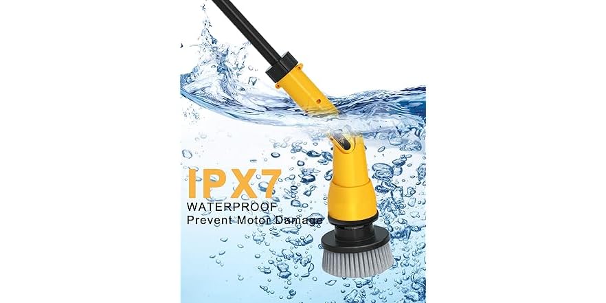 2 Battery Electric Spin Scrubber, 1000RPM Cordless Cleaning Brush ...