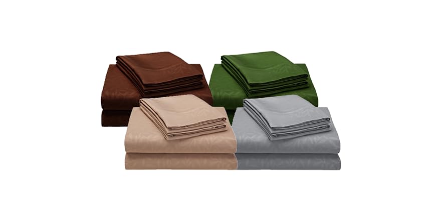 Leaf Embossed Microfiber Bed Sheet Set
