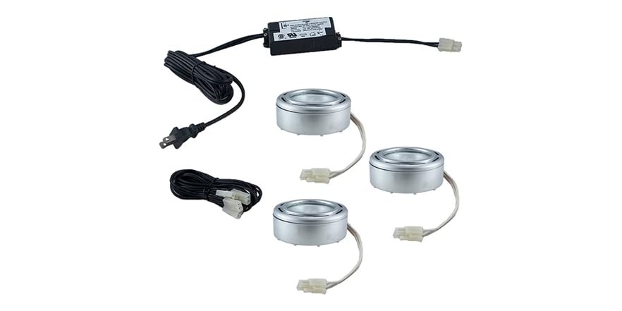 3-Light Halogen Puck Kit, Chrome