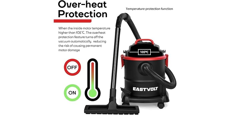 Eastvolt Eastvolt Wet Dry Vacuum Cleaner, 5 Gallo
