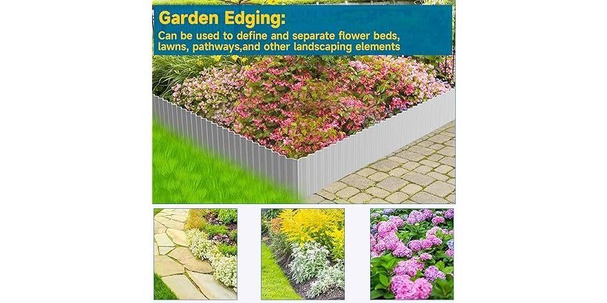 Silver, 6"×20Ft Landscape Edging