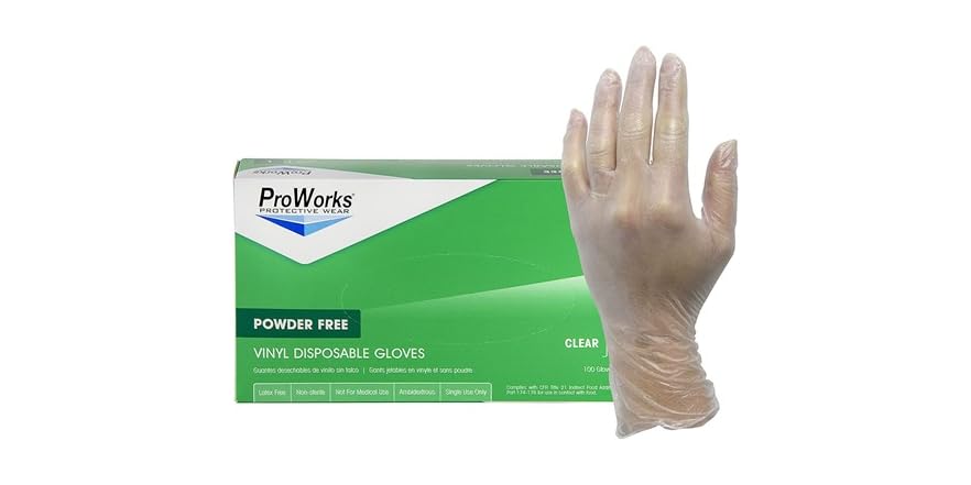 ProWorks Industrial Grade Vinyl Gloves, 1000-Pack