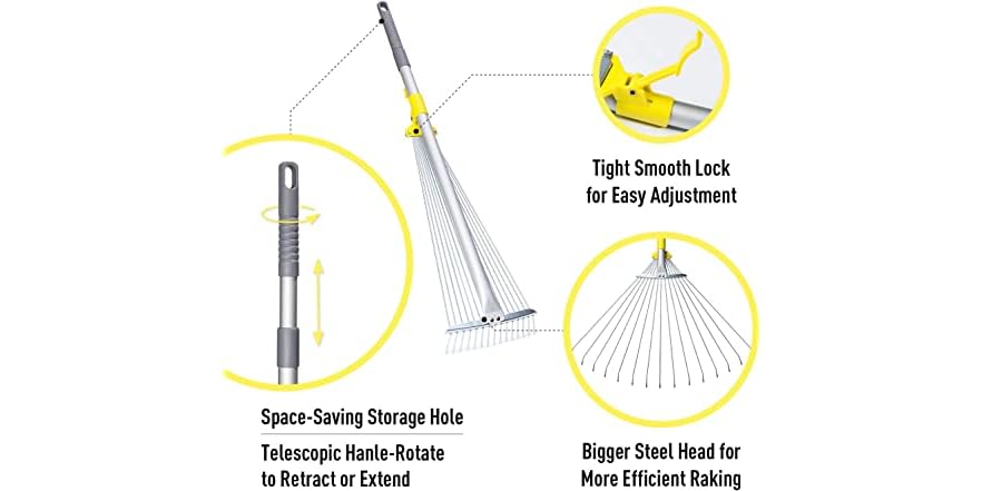 Jardineer Leaf Rake - Collapsible Rake