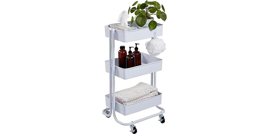ECR4Kids 3-Tier Metal Rolling Utility Cart