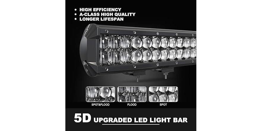 DOT 5D 12INCH 72W LED Light Bar+4Inch 60