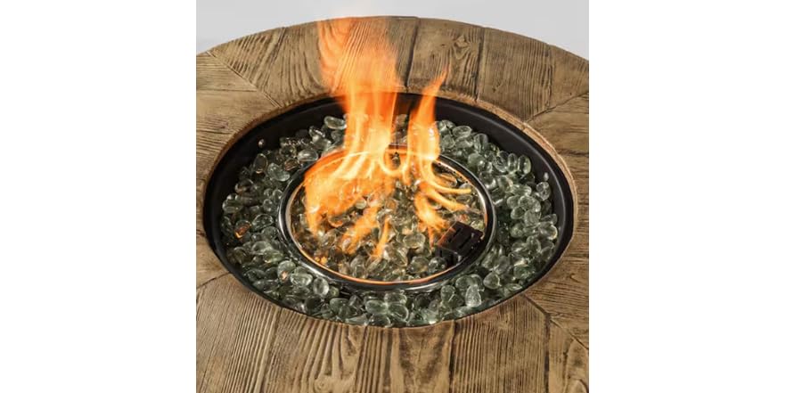 Amity 30" Round Fire Table Wood Top