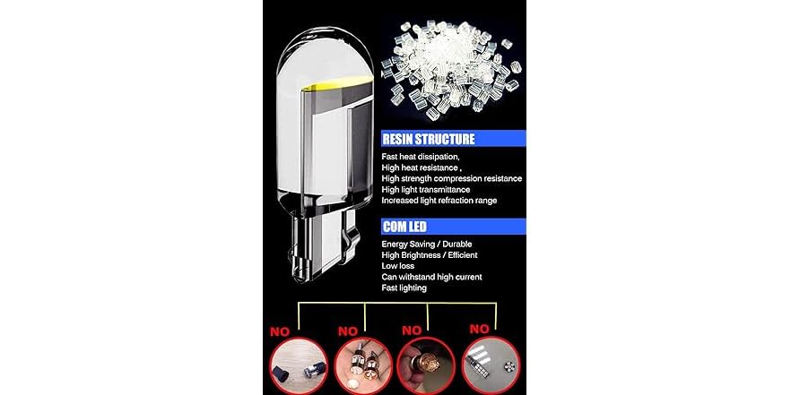 TORYOR 194 LED Light Bulb White 6000K 30PK
