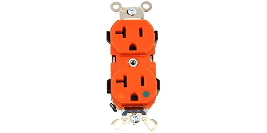 Leviton 8300-IGR Narrow Body Duplex Receptacle, Straight Blade ...