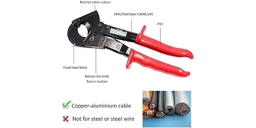 Aluminum Copper Ratchet Cable Cutter