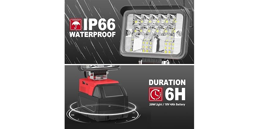 Battery Powered Cordless LED Work Light, Tool Only