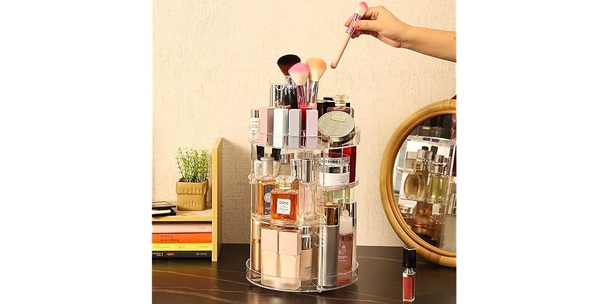 CQ Acrylic Rotating Makeup Organizer