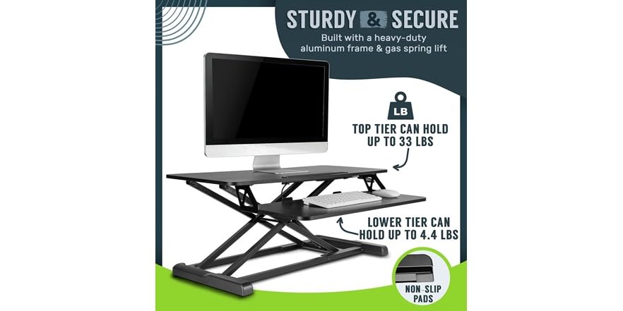 TechOrbits 32" Adjustable Standing Desk Black (Open Box)