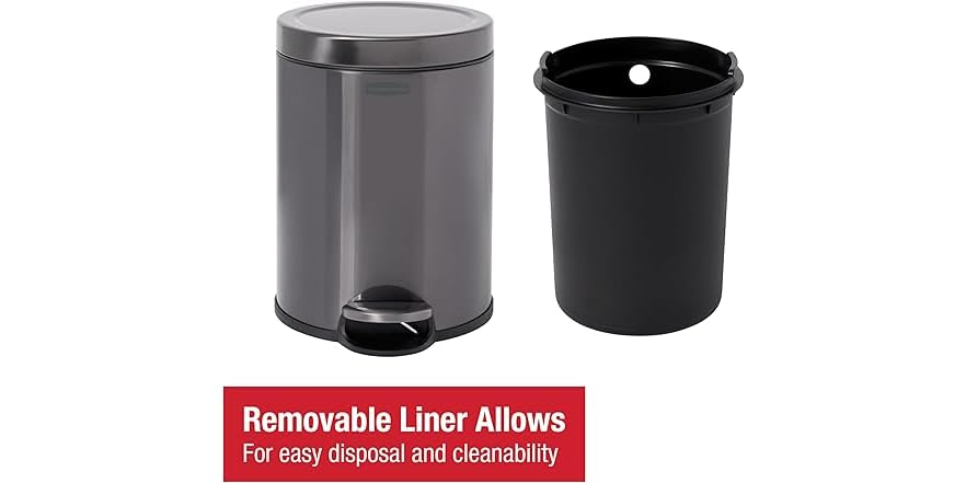 Rubbermaid SS Round Step-On Trash Can