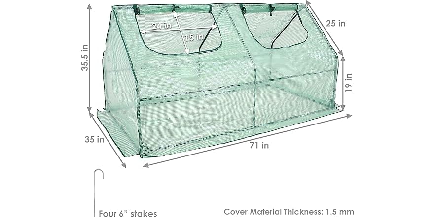 Sunnydaze Decor HGH-963 Portable Mini Cloche Greenhouse