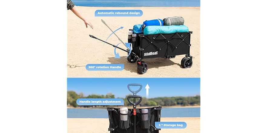 220L Collapsible Wagon with Big Wheels