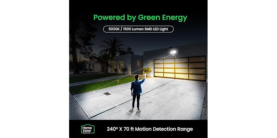 2PK Home Zone Security Solar Power Twin Head LED