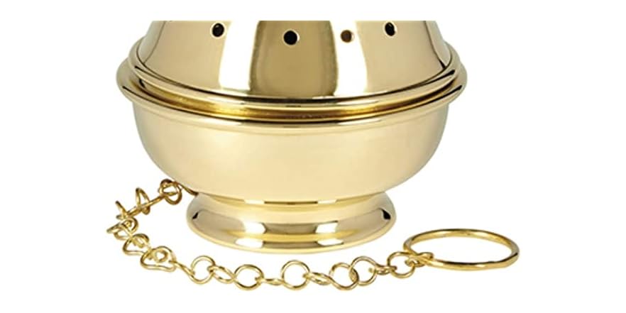Brass Round Chain Censer, 8"