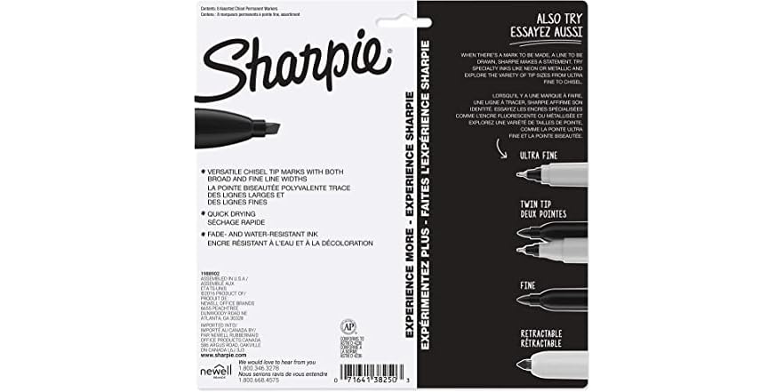 Sharpie Chisel Tip Permanent Markers
