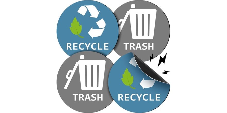 2 Pack Recycle and Trash Magnet Stickers